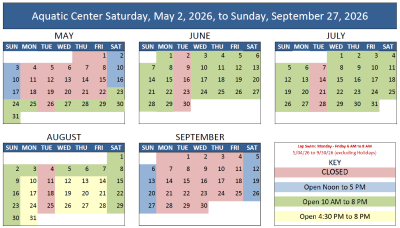 Pool Season is Here - See Aquatic Center Calendar and Reminders ...